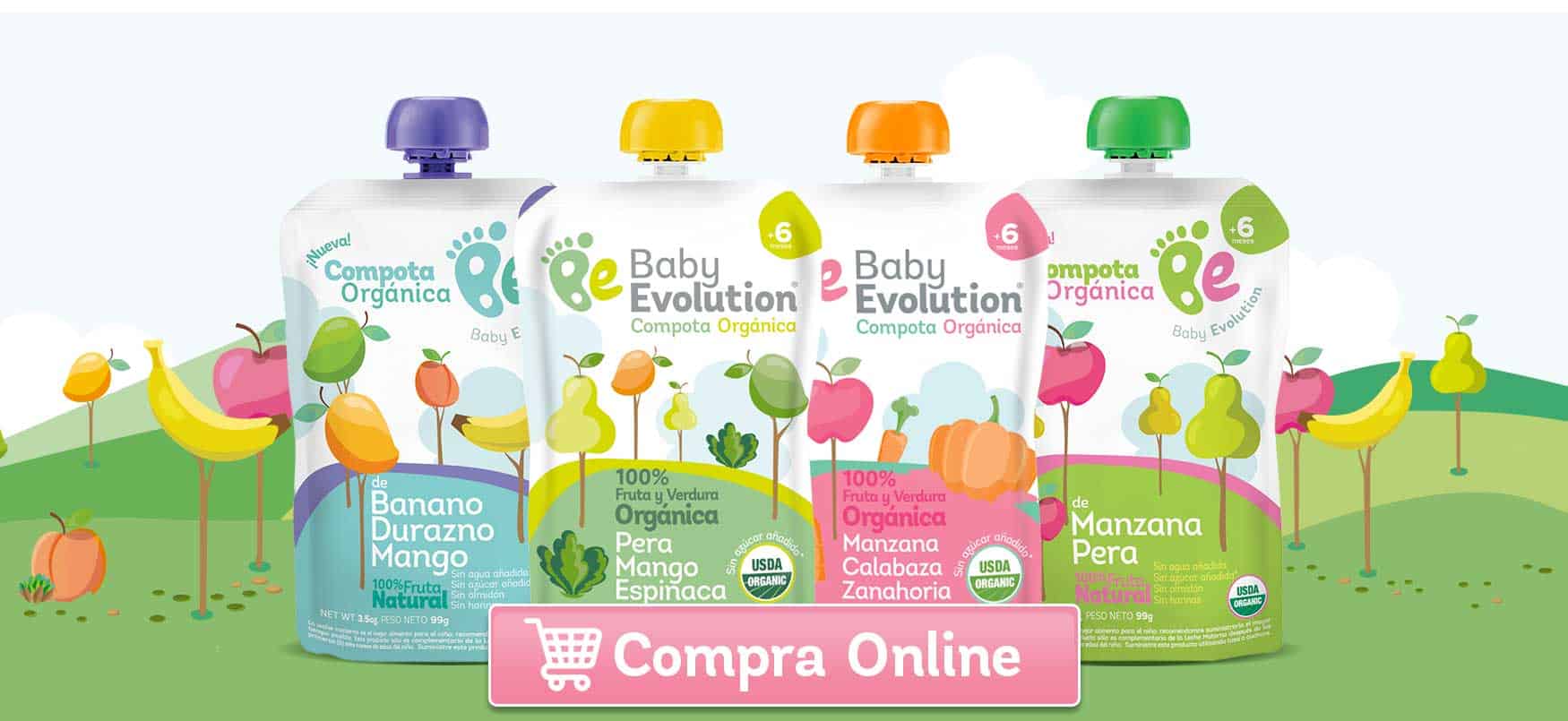 Baby Evolution ® | Compotas Orgánicas 100% de Fruta y Verdura